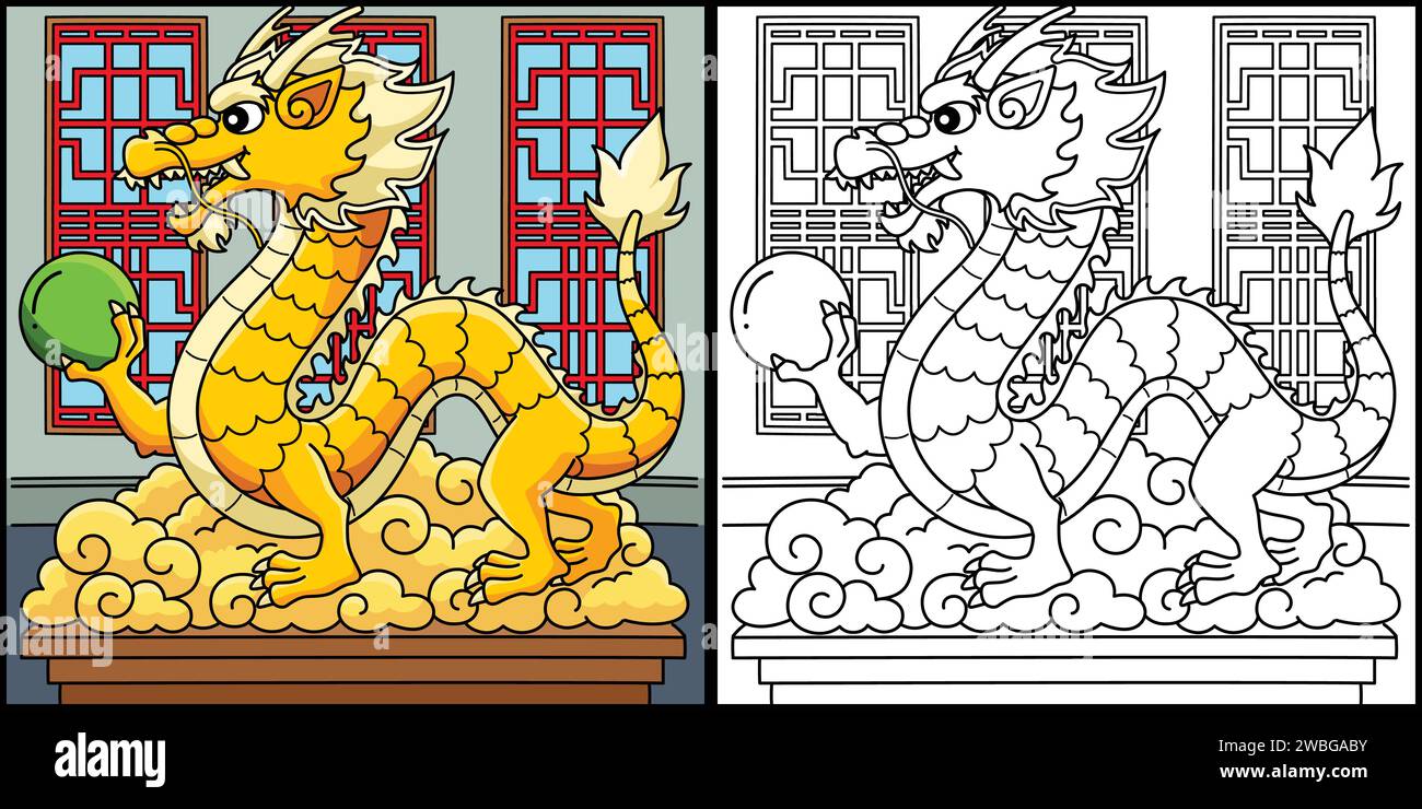 Chinese dragon statue Banque d'images vectorielles - Alamy