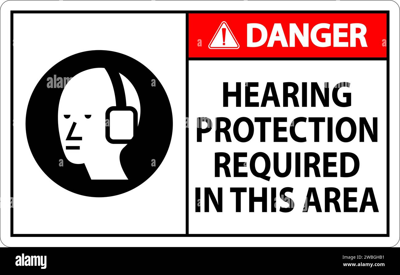 Panneau de danger protection auditive obligatoire dans cette zone ...