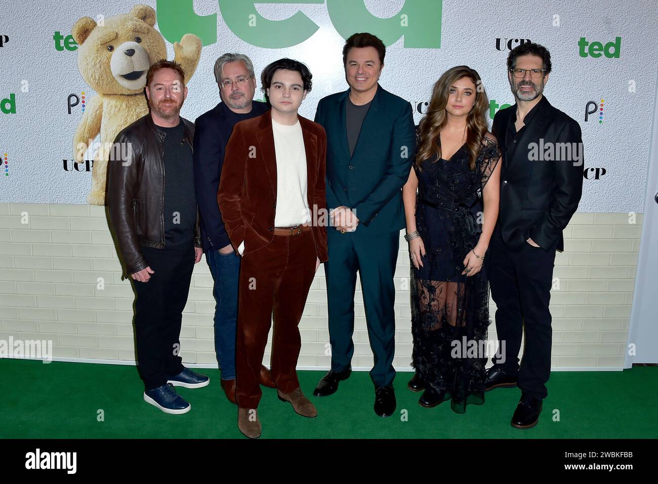 Scott Grimes, Paul Corrigan, Max Burkholder, Seth MacFarlane, Giorgia Whigham et Brad Walsh BEI ...