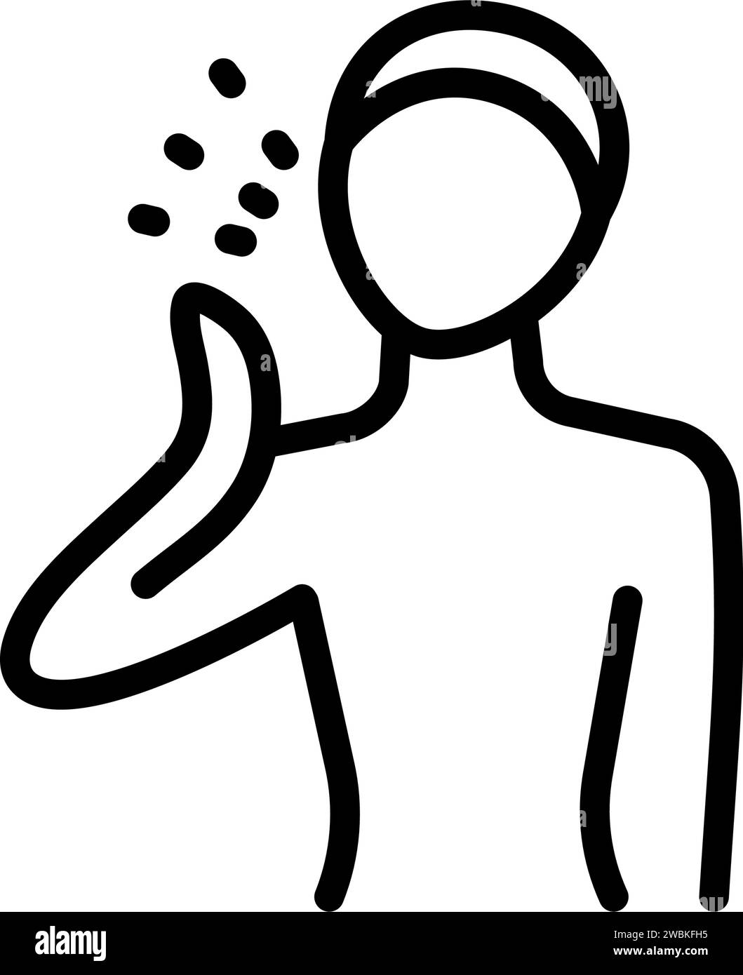 Icône linéaire toussant. Illustration de ligne. Éternuement. Infection ...