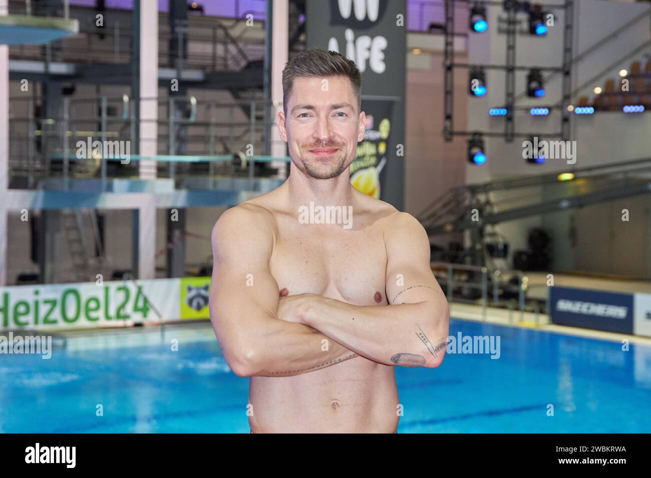 Philipp Boy - Teilnehmer des RTL Turmspringen 2024 im Berliner Velodrom am 11.01.2024. RTL ...