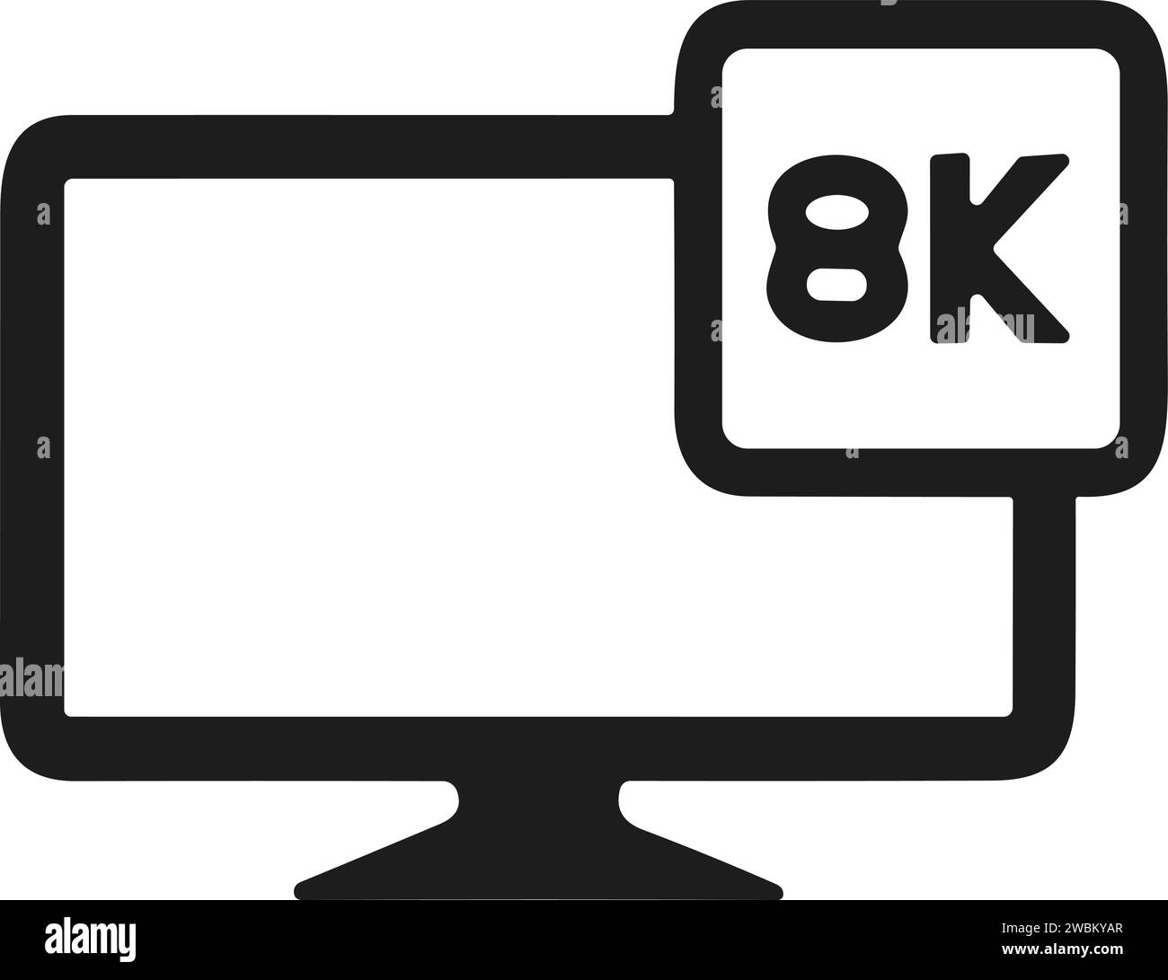 Icône de résolution vidéo de l'écran, de l'écran LCD ou du téléviseur ...
