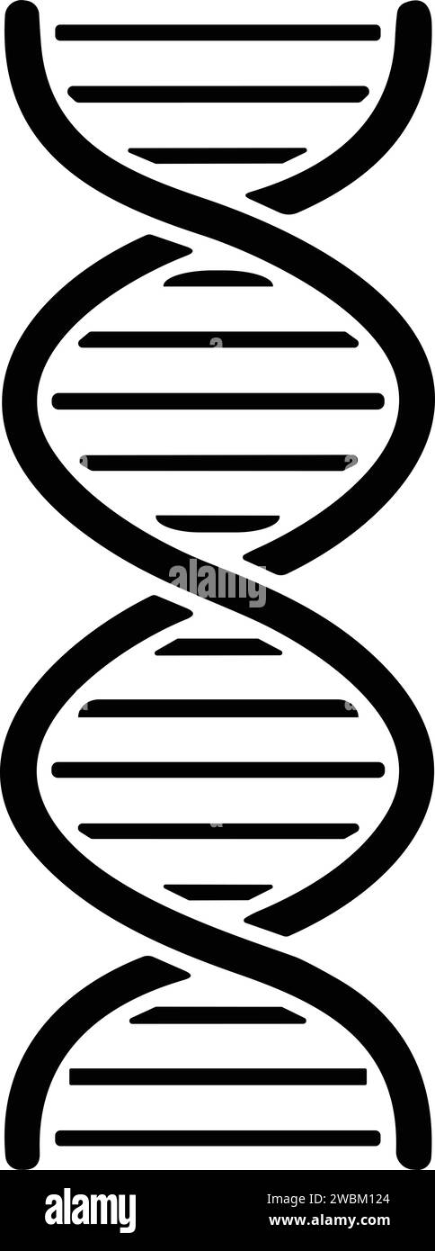 Icône ADN. Modèle de gène de vie bio code génétique molécule symbole ...
