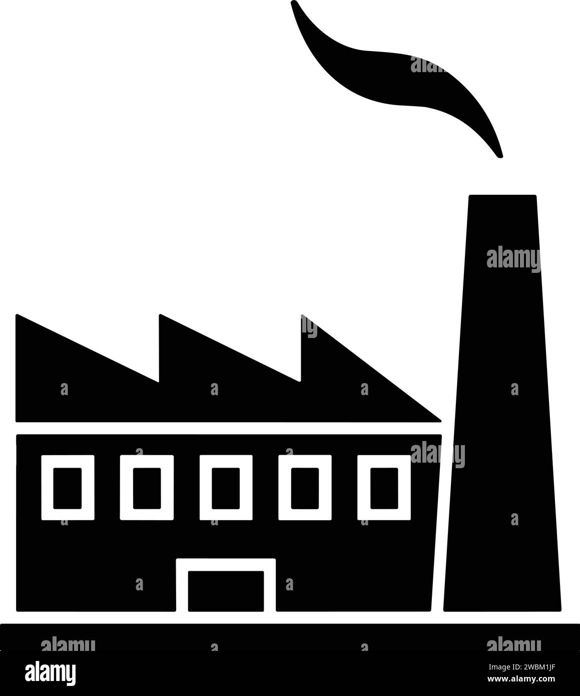 Icône usine. Pictogramme de bâtiment industriel vectoriel. Silhouette ...