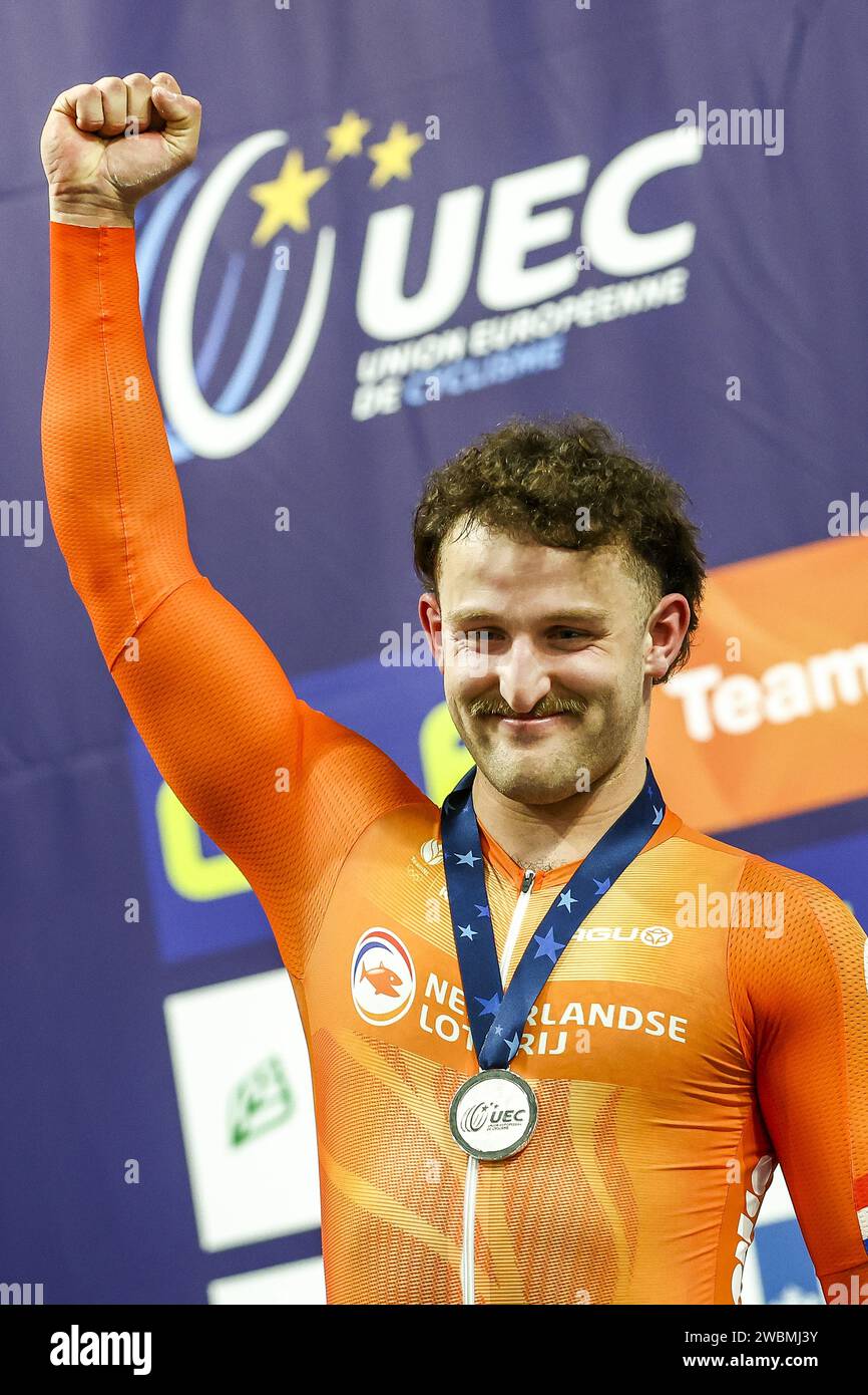 APELDOORN - Daan Kool (NED) (deuxième) lors de la cérémonie du dernier ...