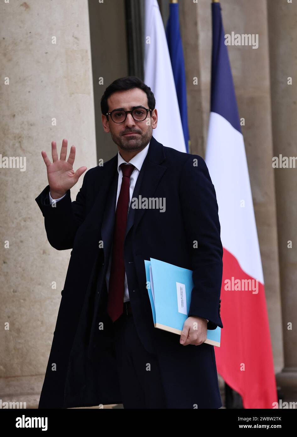 Paris, France. 12 janvier 2024. Le ministre français de l'Europe et des ...