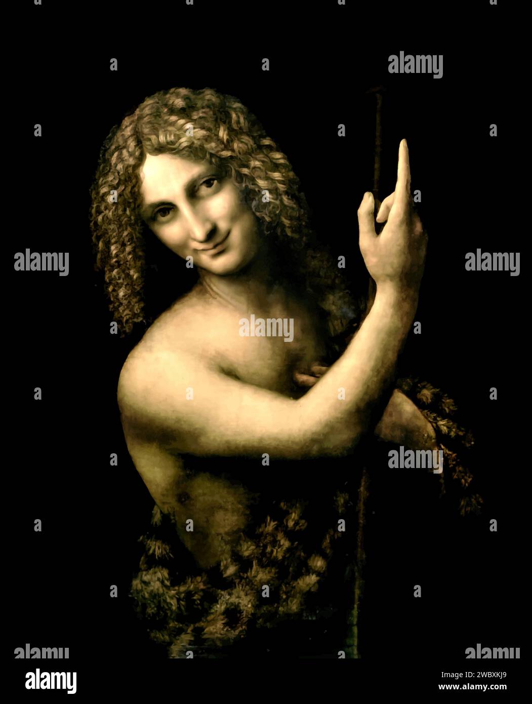Leonardo da vinci st john le baptiste ou bacchus Banque d'images ...