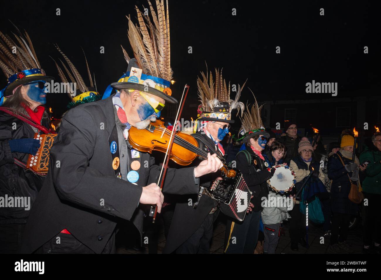 12 janvier 2024. Le verger annuel de pommiers wassail a eu lieu dans le ...