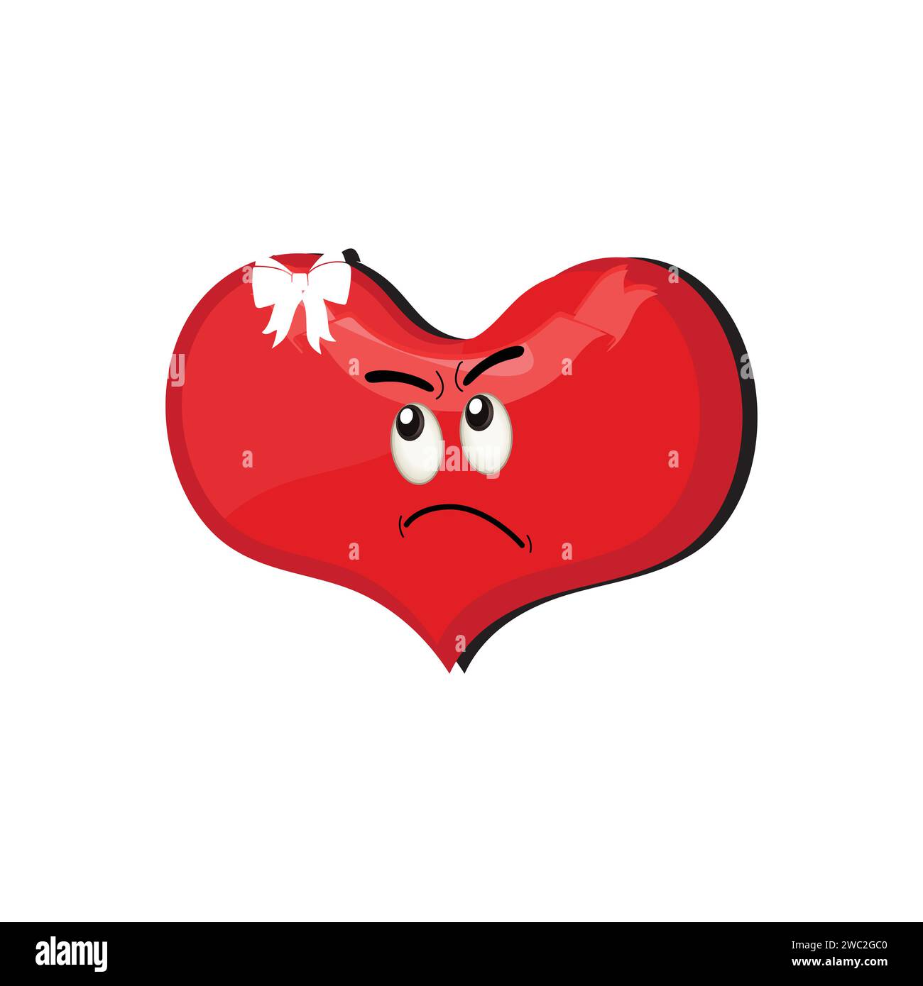 Coeur drôle personnage de dessin animé pose différente. Personnage de ...