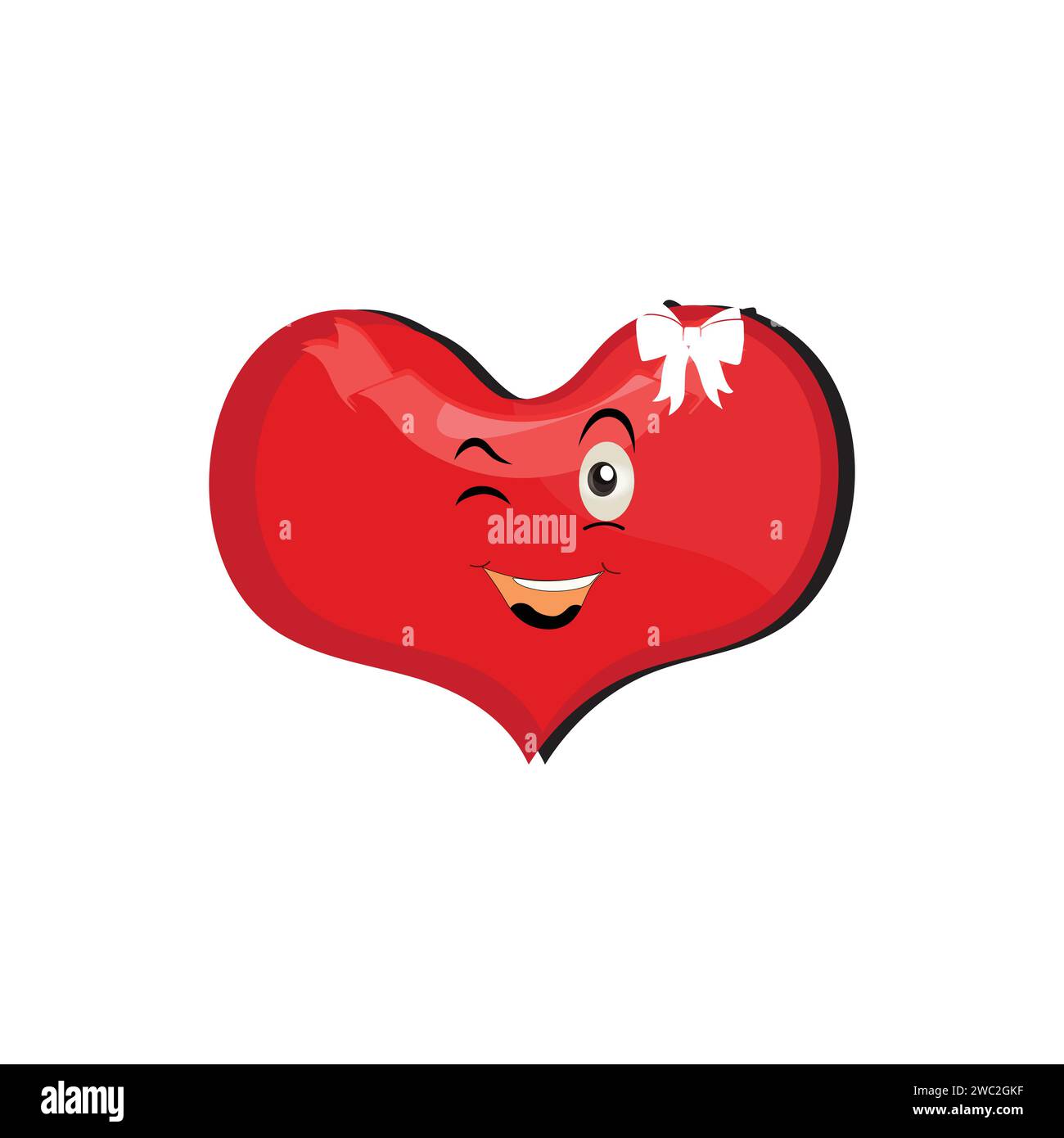 Coeur drôle personnage de dessin animé pose différente. Personnage de ...