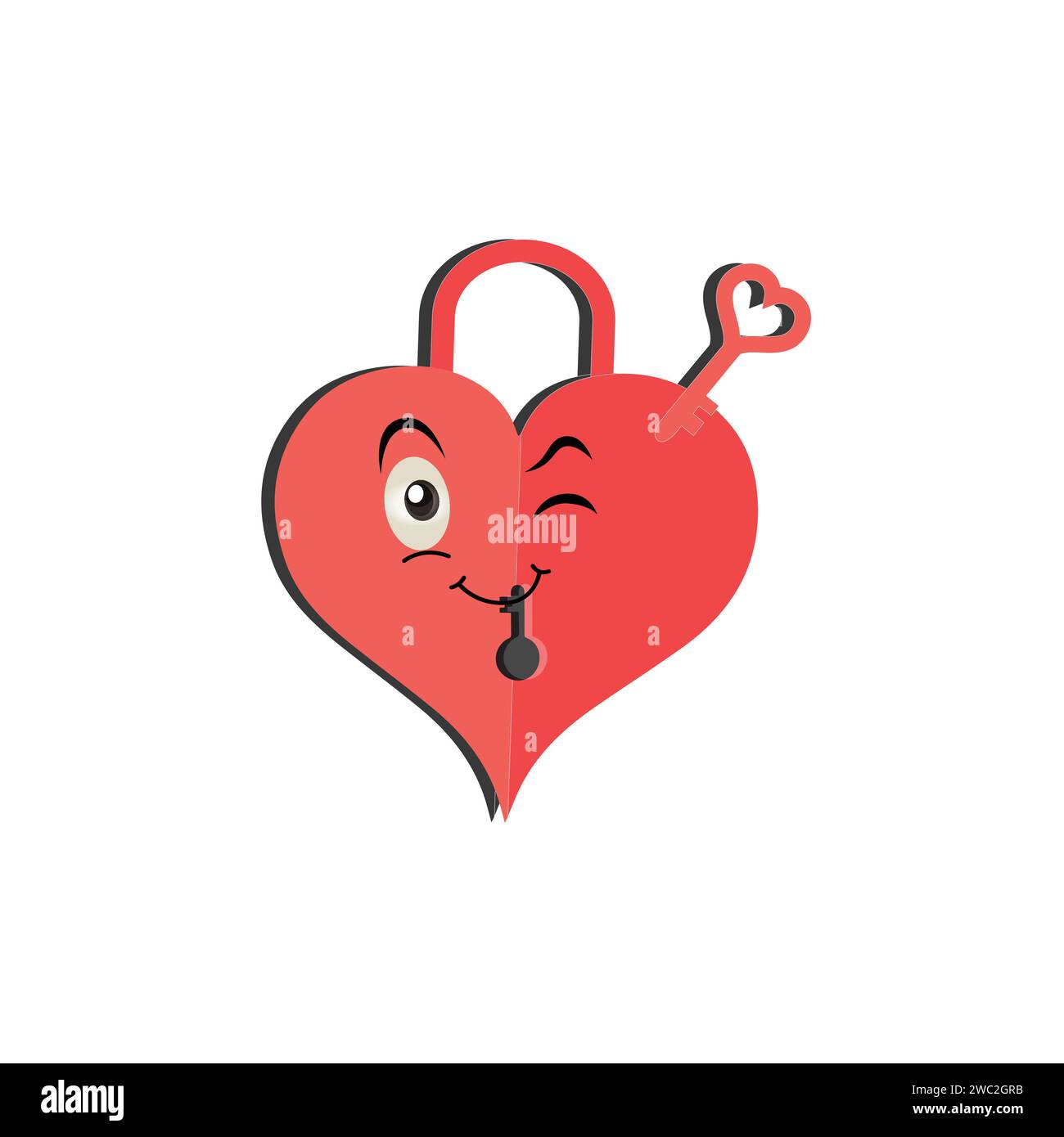 Coeur drôle personnage de dessin animé pose différente. Personnage de ...
