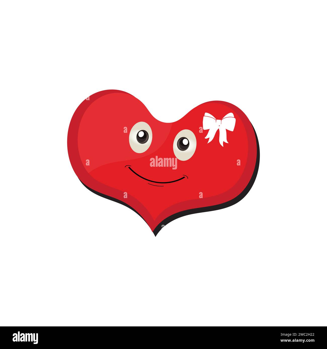 Coeur drôle personnage de dessin animé pose différente. Personnage de ...