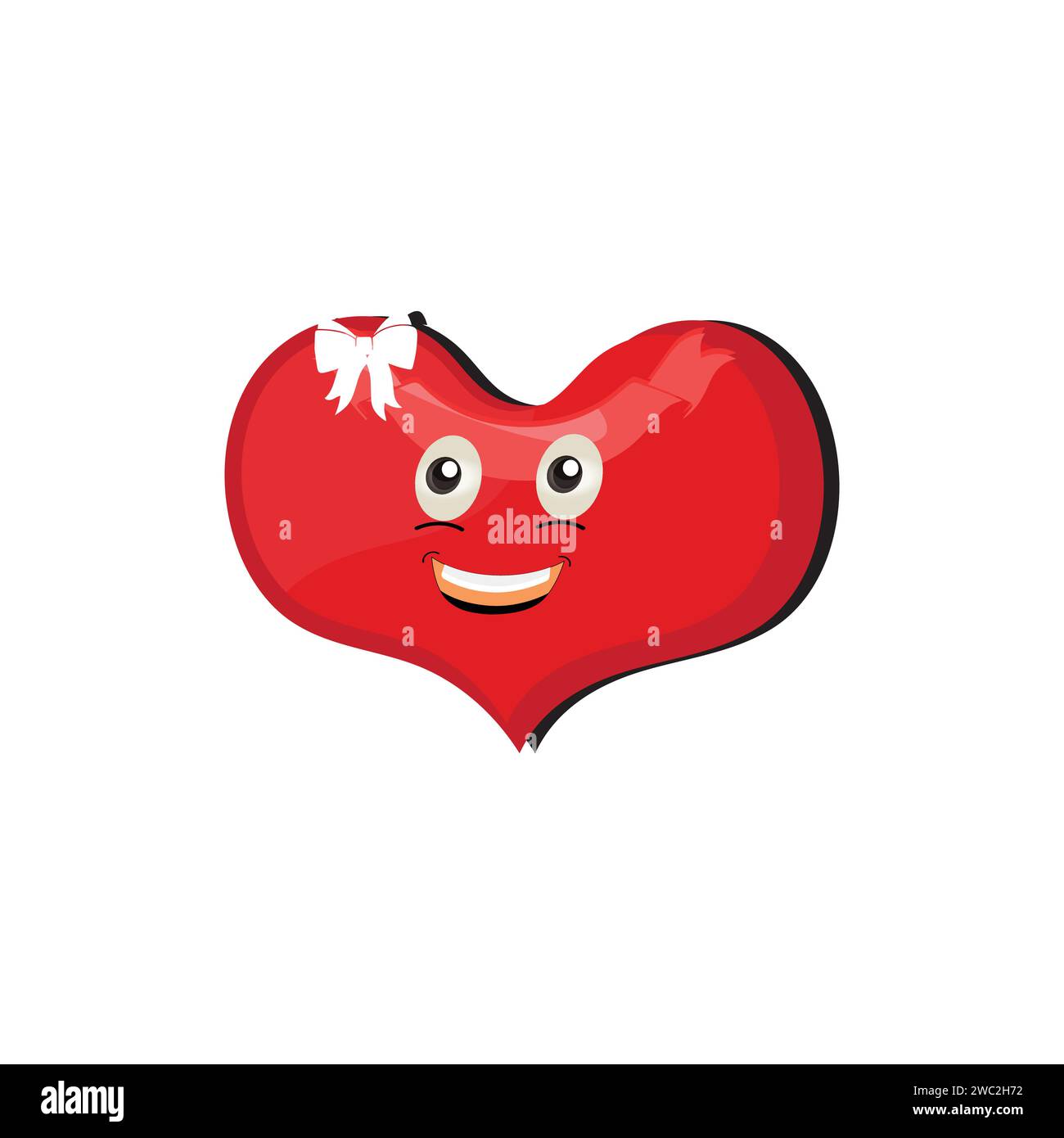 Coeur drôle personnage de dessin animé pose différente. Personnage de ...