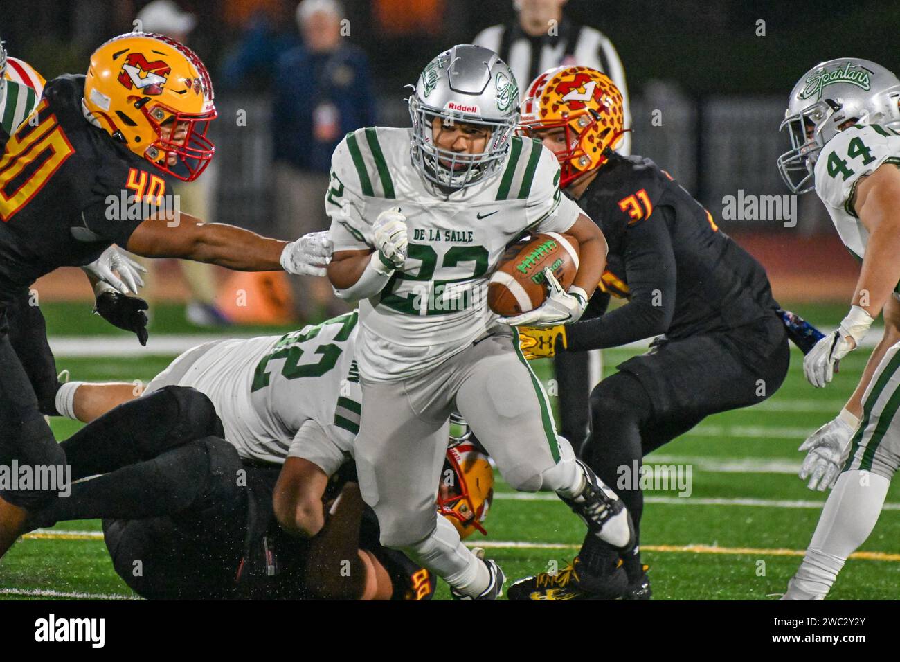 De la salle Running back Derrick Blanche (22) lors d’un match du ...