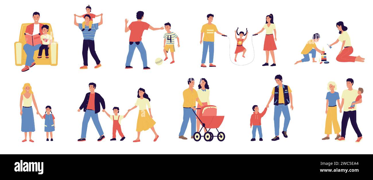 Papa joue avec sa fille Banque d'images vectorielles - Alamy