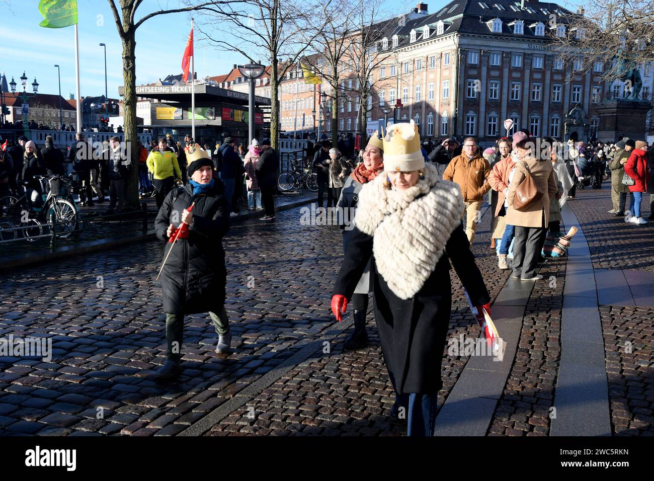 Copenhague, Danemark /14 janvier 2024/. Natiopn gethr à fêter3e reine ...