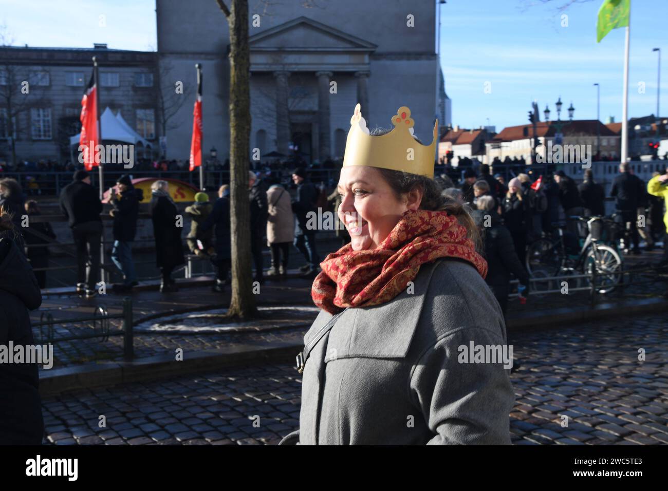 Copenhague, Danemark /14 janvier 2024/. Natiopn gethr à fêter3e reine ...