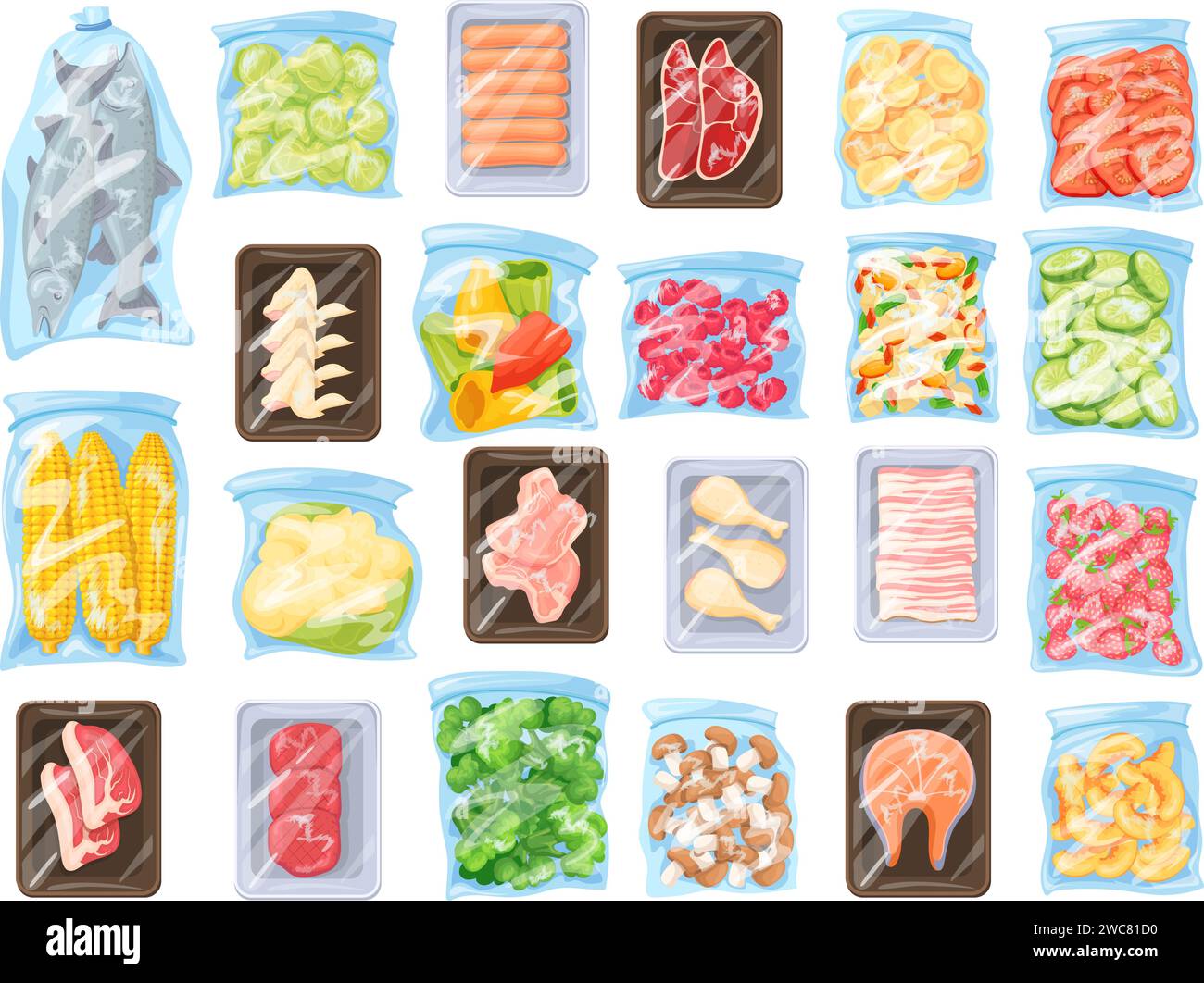 Sachet d'aliments congelés. Congeler les produits de conservation dans ...