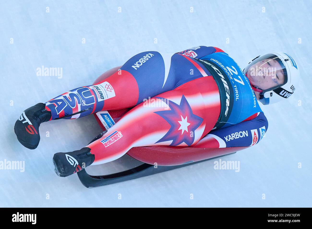 Innsbruck, Österreich 13.- 14. Janvier 2024 : Eberspächer Rennrodel ...