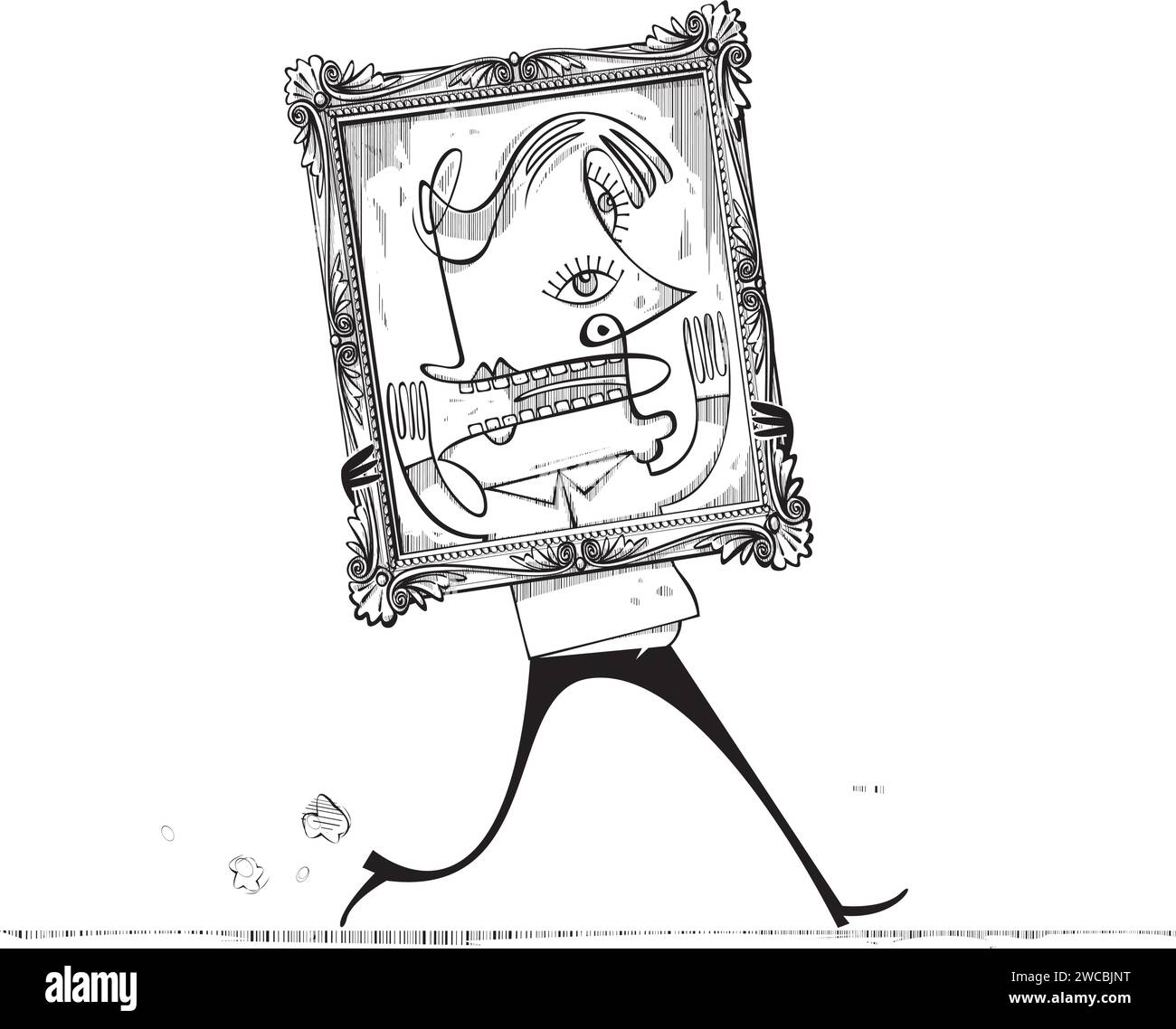 Cubism Portrait Banque Dimages Noir Et Blanc Alamy