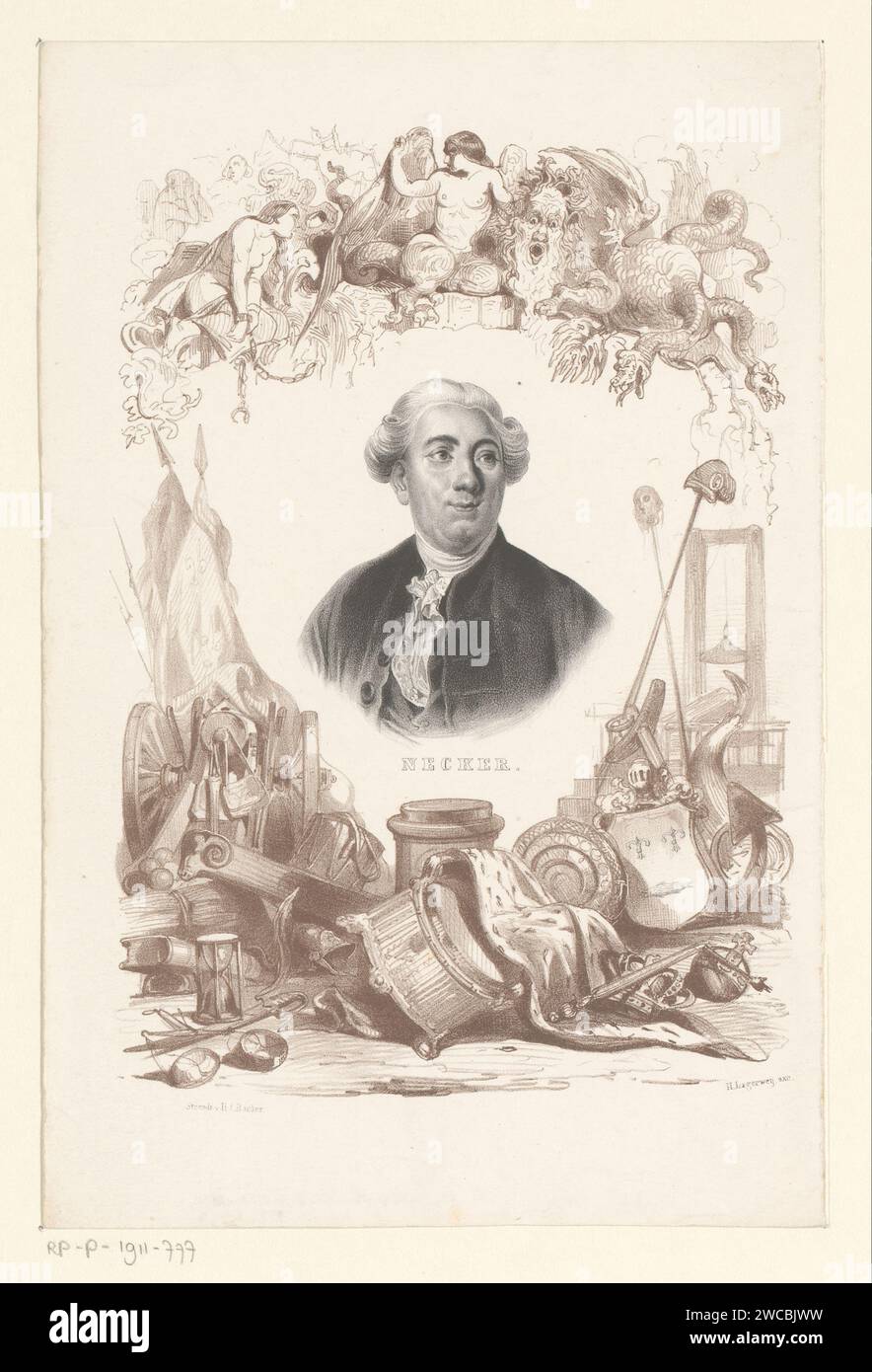 Portrait de Jacques Necker, anonyme, 1822 - 1845 impression sous le ...