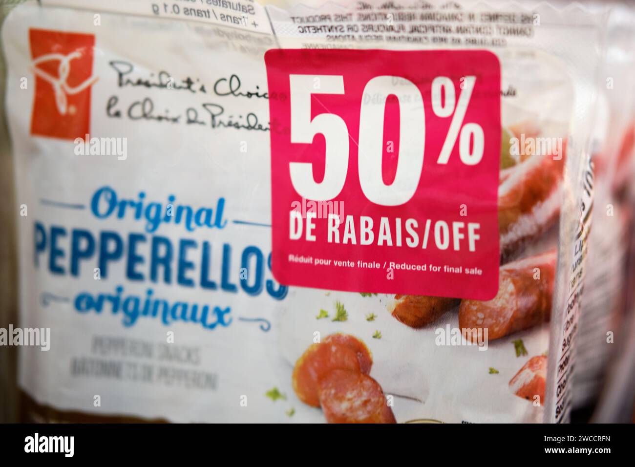 Halifax, Nouvelle-Écosse, Canada. 15 janvier 2024. Un autocollant de 50 ...