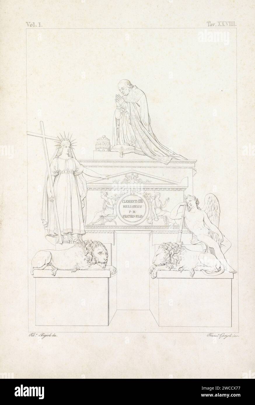 Monument tombal du pape Clemens XIII, Francesco Garzoli, d'après ...