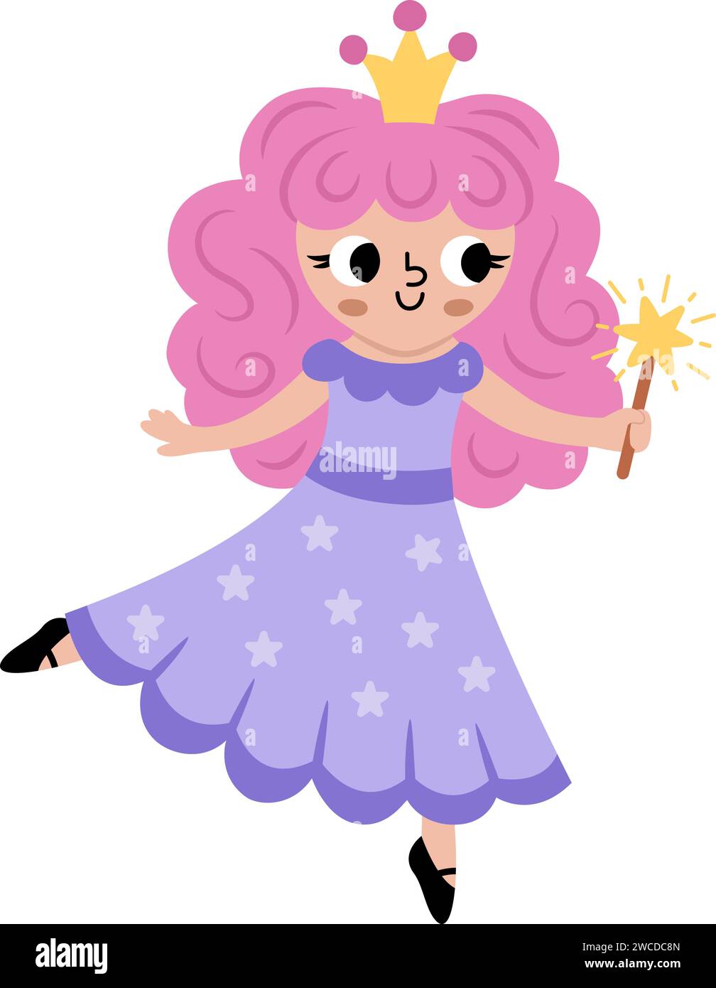 Icône de fée vectorielle. Sorcière fantastique avec baguette magique ...