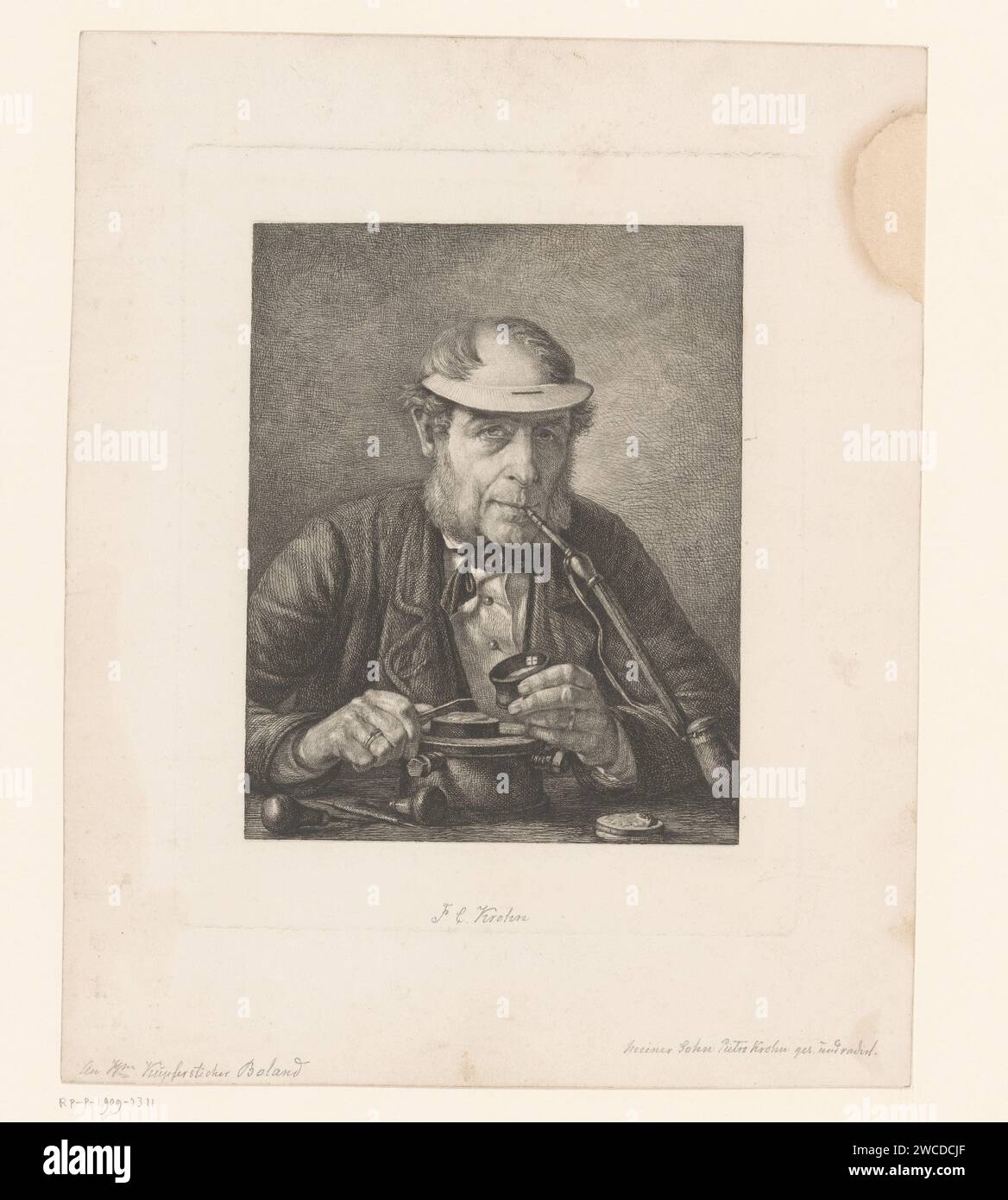 Portrait de son père F.C. Krohn, Pietro Kobke Krohn, 1850 - 1905 tirage ...
