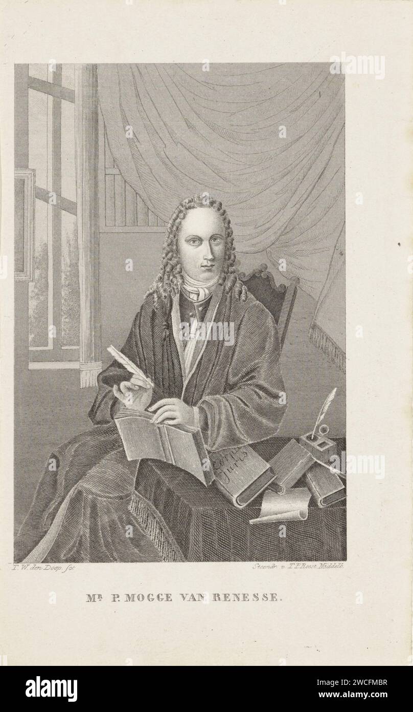 Portrait du maire Pieter Mogge, Theodorus Wilhelmus den Baptême, 1829 ...