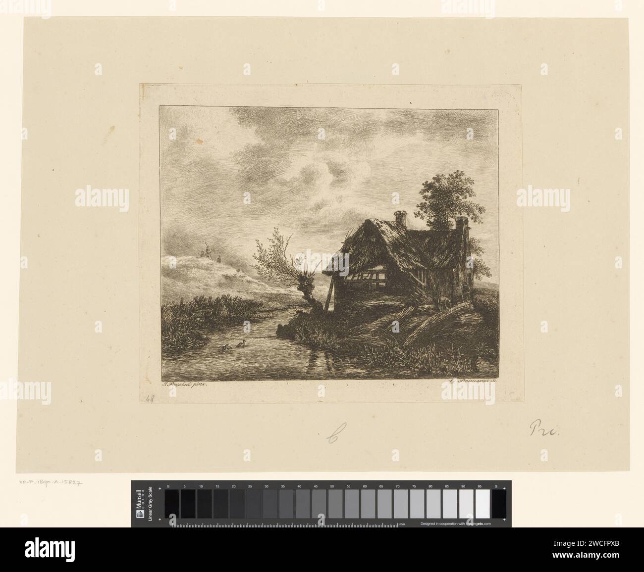 Paysage avec une cabane, Johann Georg Primavesi, d'après Jacob van ...