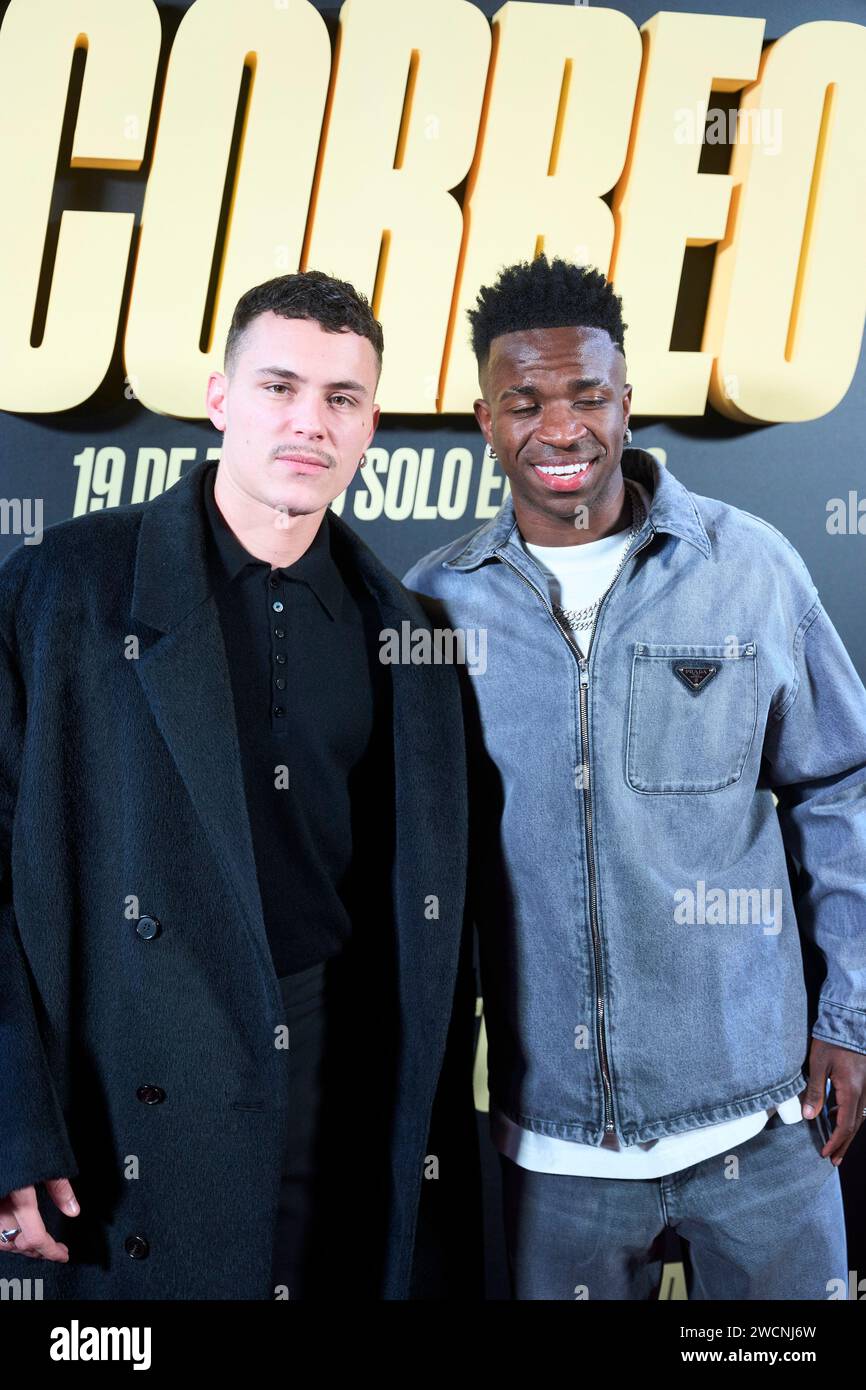 Madrid. Espagne. 20240116, Vinicius Junior, Aron Piper assiste à la ...