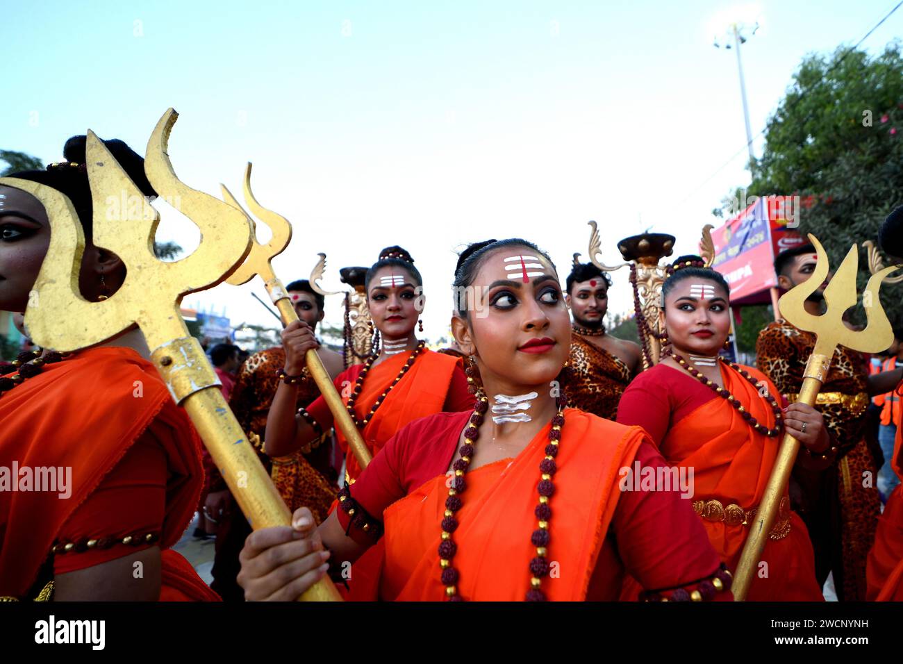 Île de Sagar, Bengale occidental, Inde. 13 janvier 2024. Des artistes ...