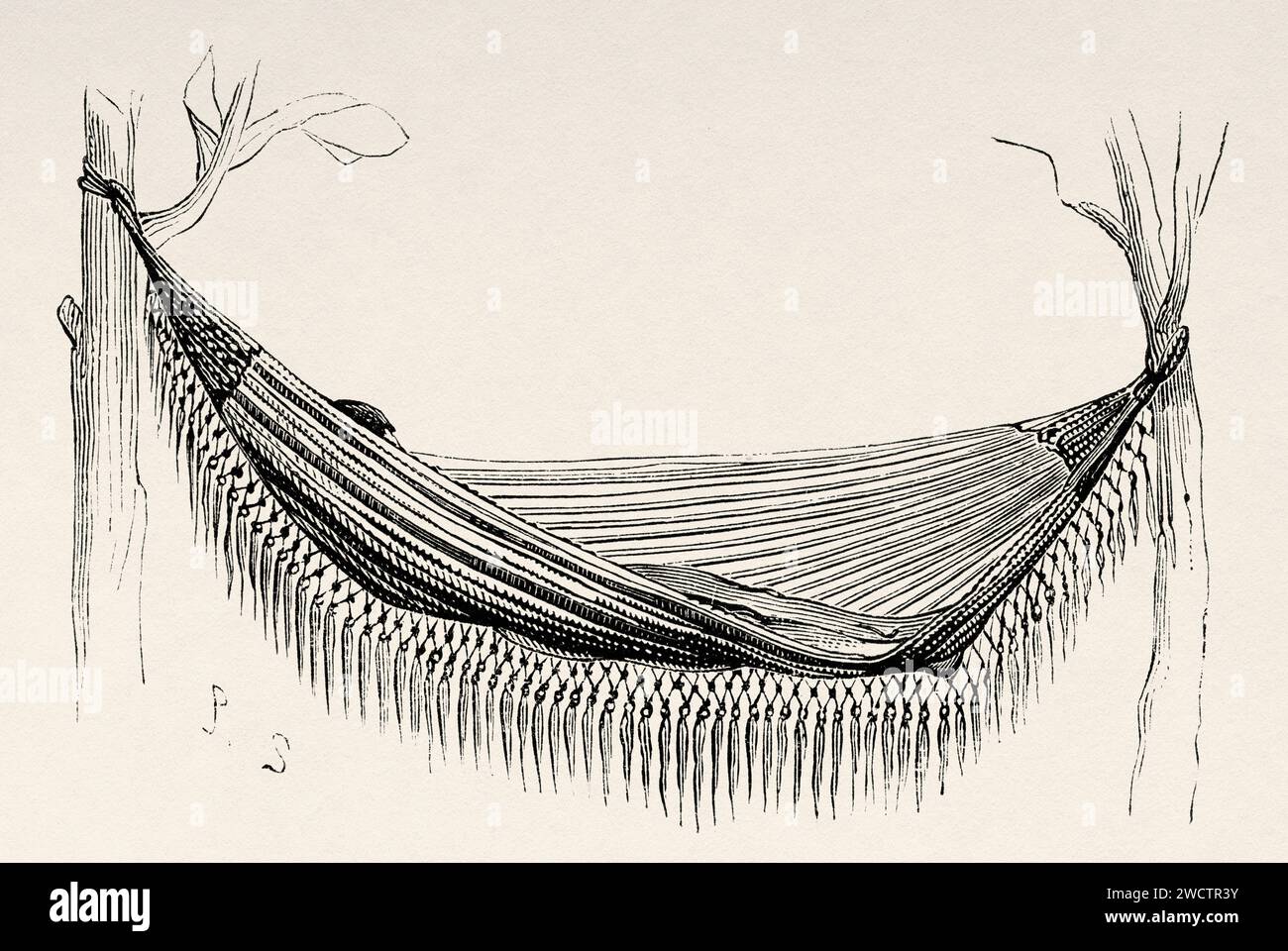 Hamac traditionnel panaméen, province de Darién, République du Panama ...