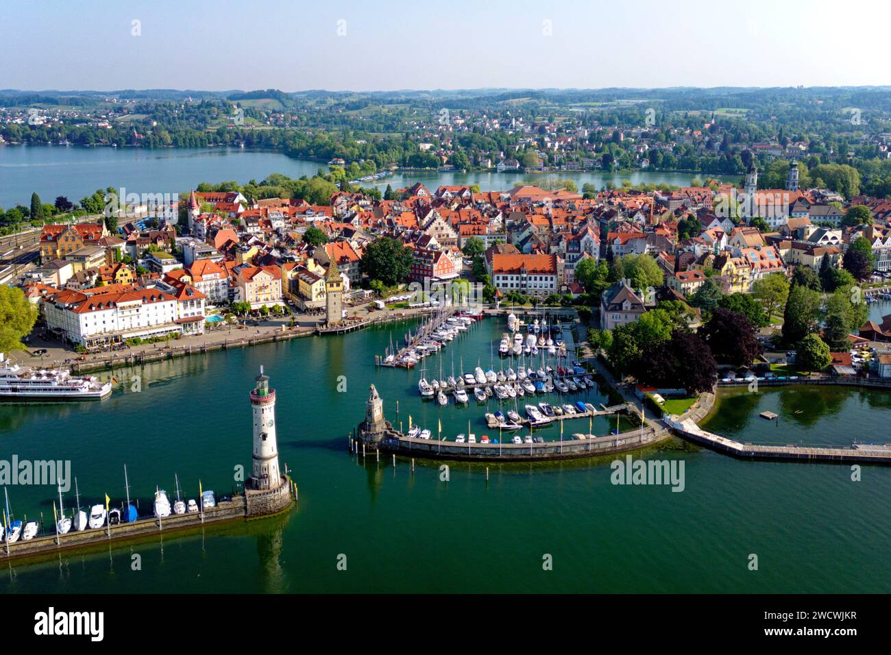 Allemagne, Bavière, Lac de Constance (Bodensee), Lindau, port, vieux ...