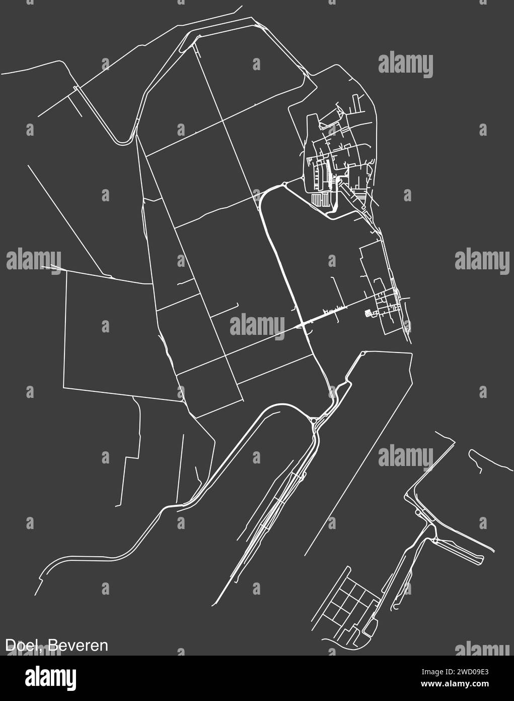 Doel city map Banque d'images noir et blanc - Alamy