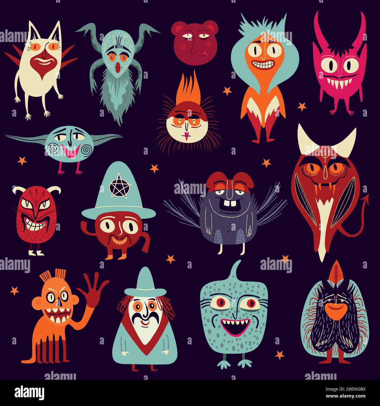 Ensemble de personnages charmants Banque de photographies et d’images à ...