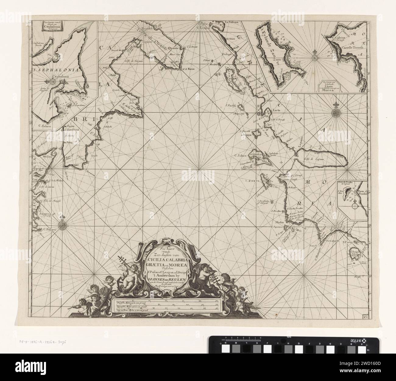 Carte de la mer d'une partie de la mer Méditerranée avec la côte sud de ...