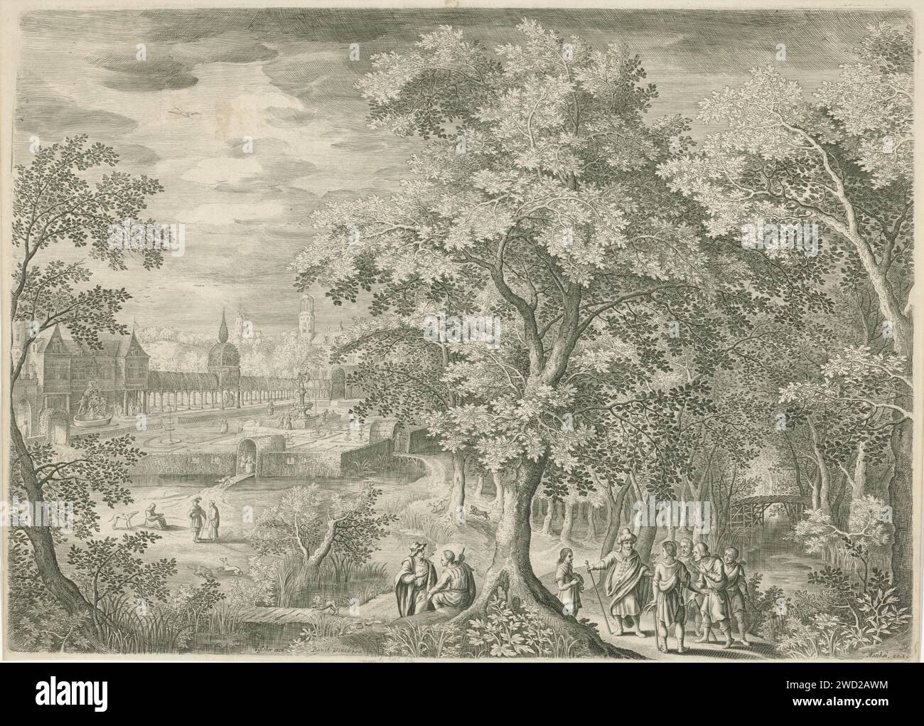 Bosrijk Paysage avec la parabole des ouvriers dans le Wijngaard, Jan ...