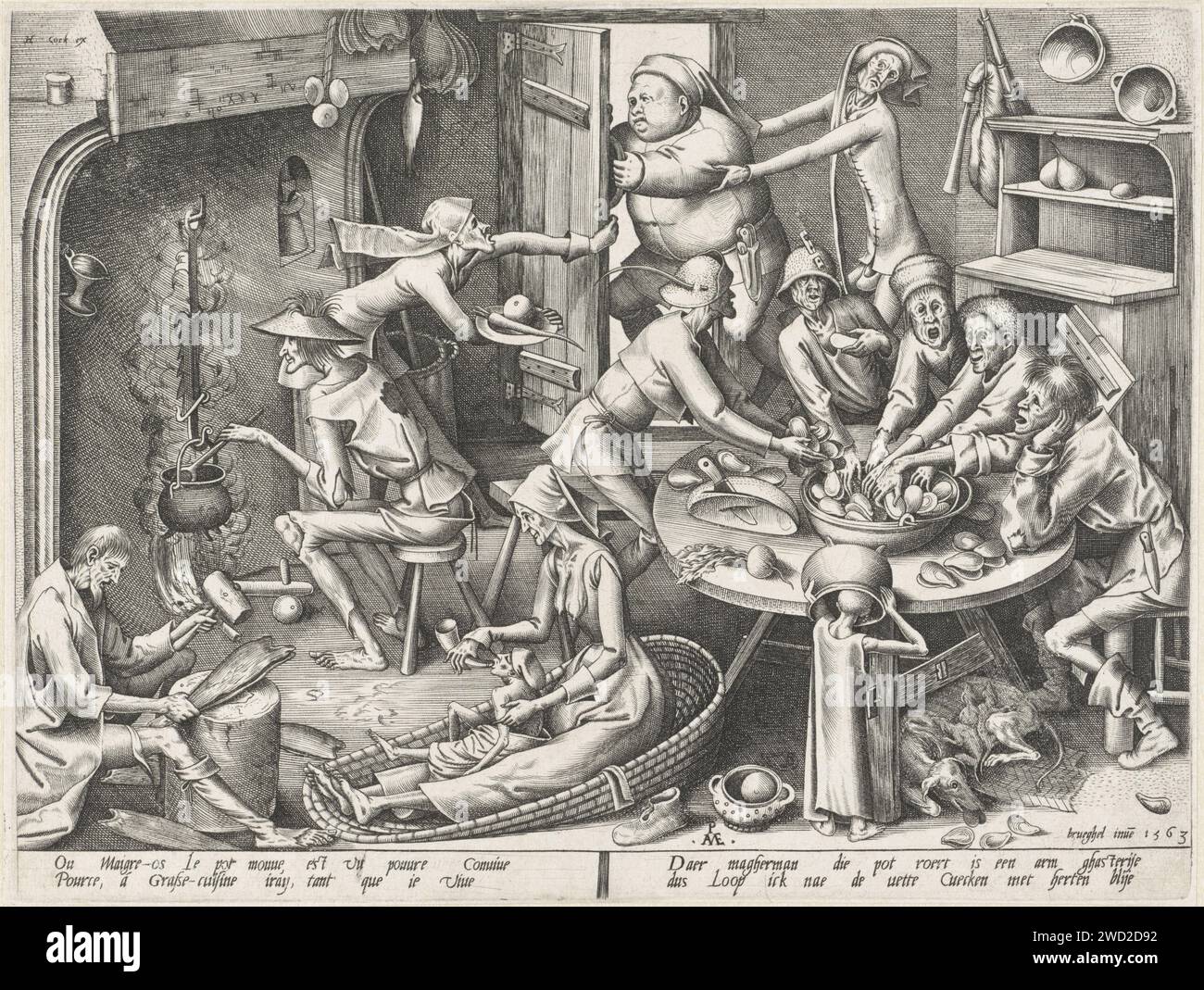 Lean cuisine, Pieter van der Heyden, d'après Pieter Bruegel (I), 1563 ...