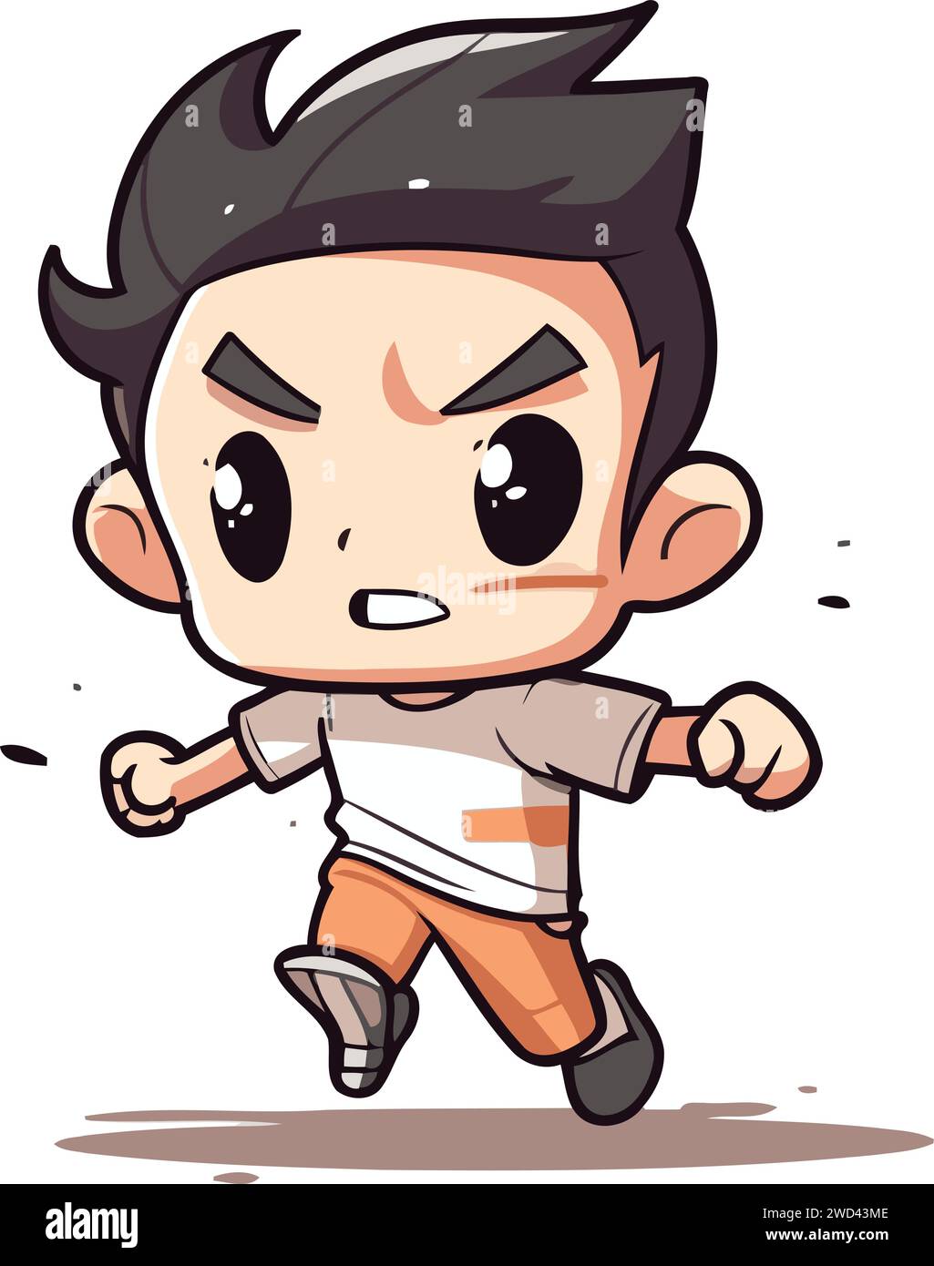 Kid running angry Banque d'images vectorielles - Alamy