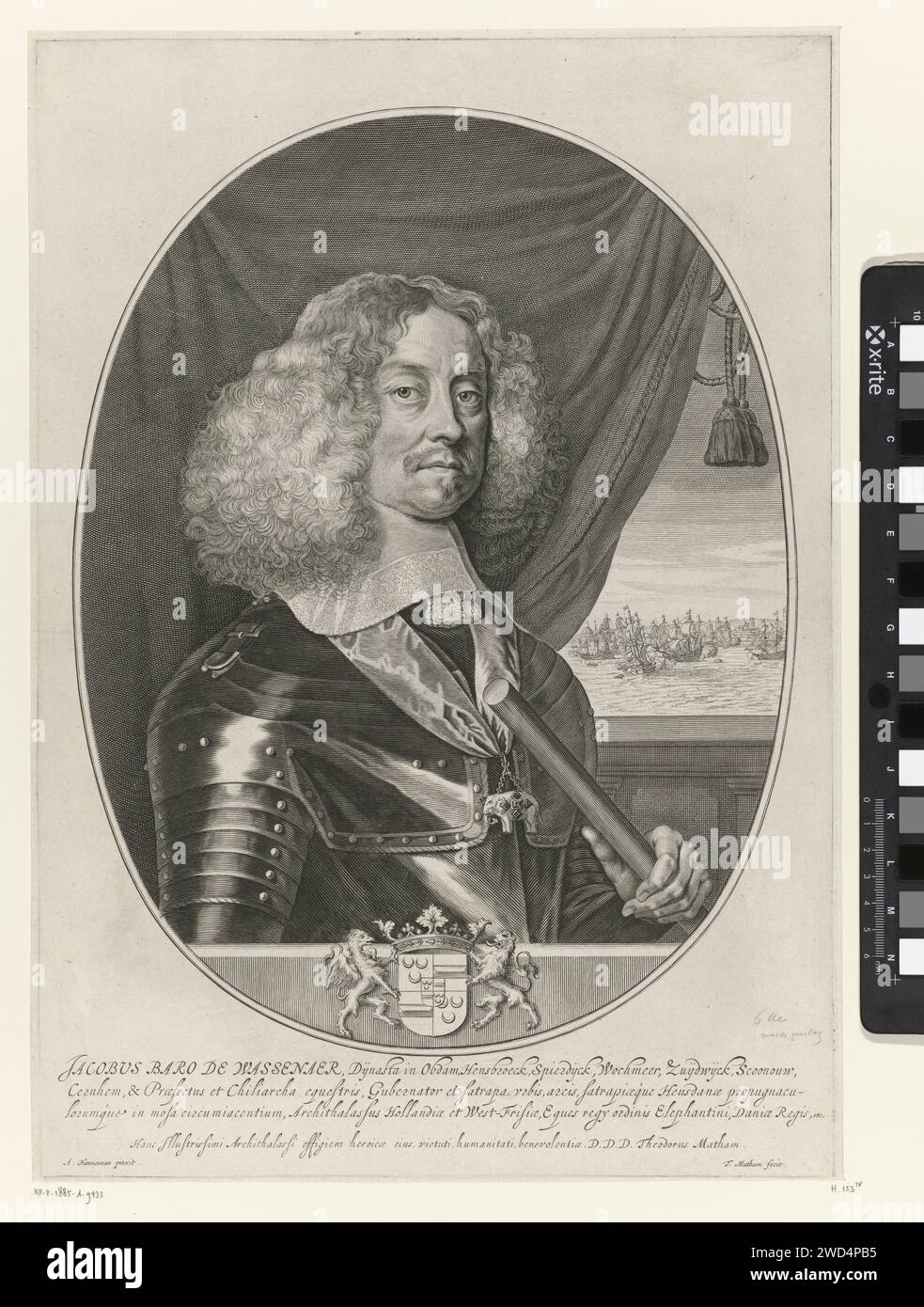 Portrait de Jacob Baron van Wassenaer Heer van Obdam, Theodor Matham, d ...