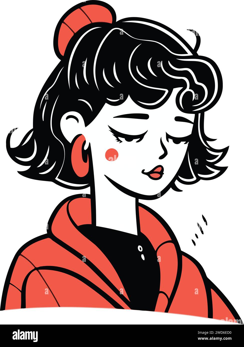 Dessin de femme qui pleure Banque d'images détourées - Alamy