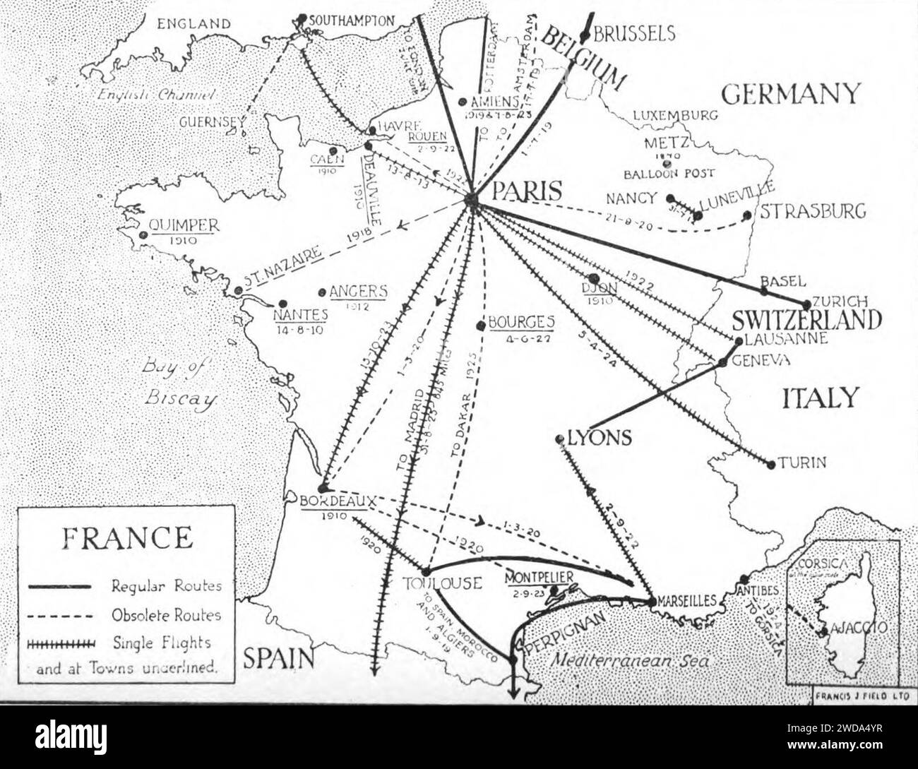 Routes aériennes Banque d'images noir et blanc - Alamy