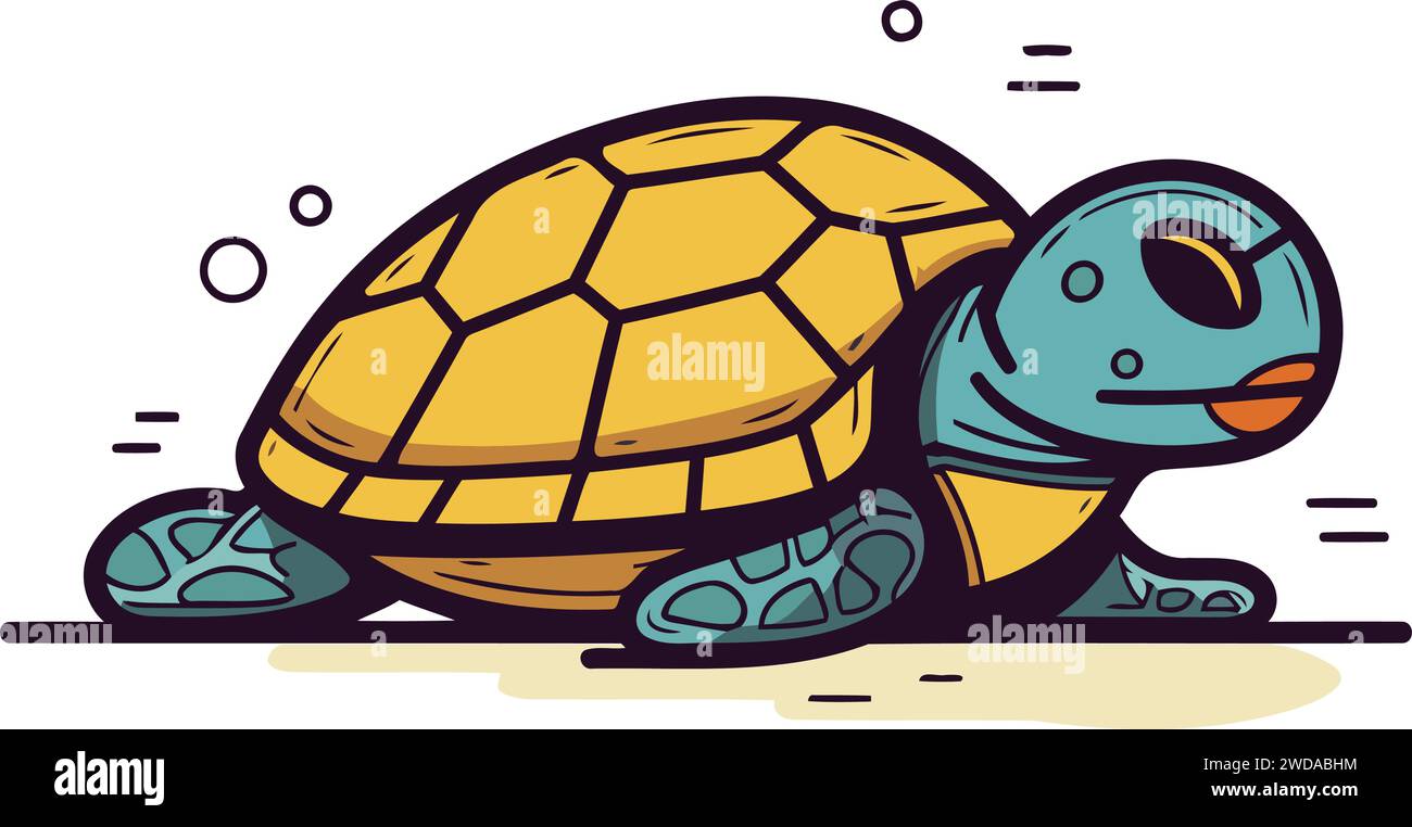Tortue de dessin animé. Illustration vectorielle d'une tortue. Tortue ...