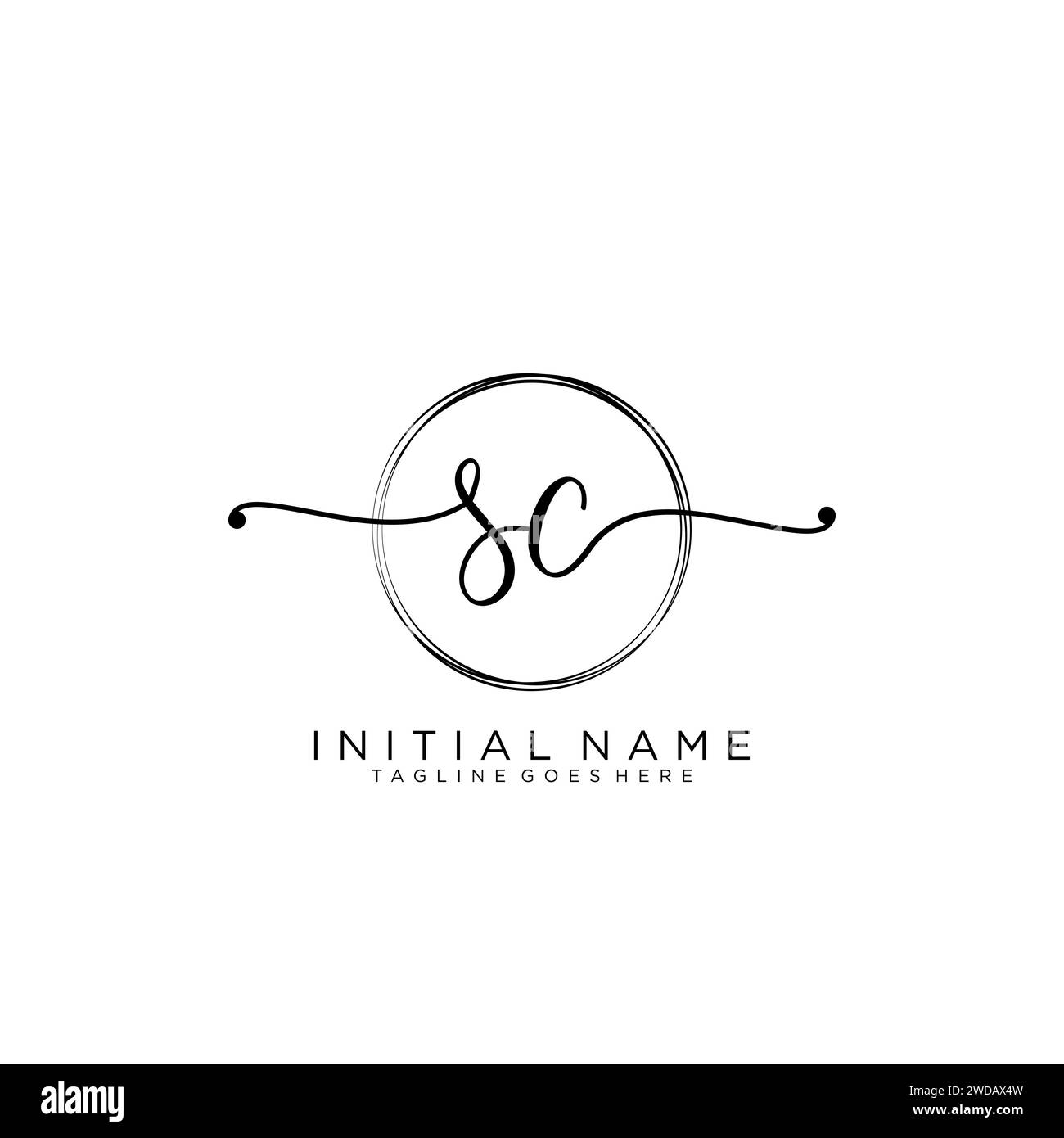 Logo initial sc Banque d'images noir et blanc - Alamy