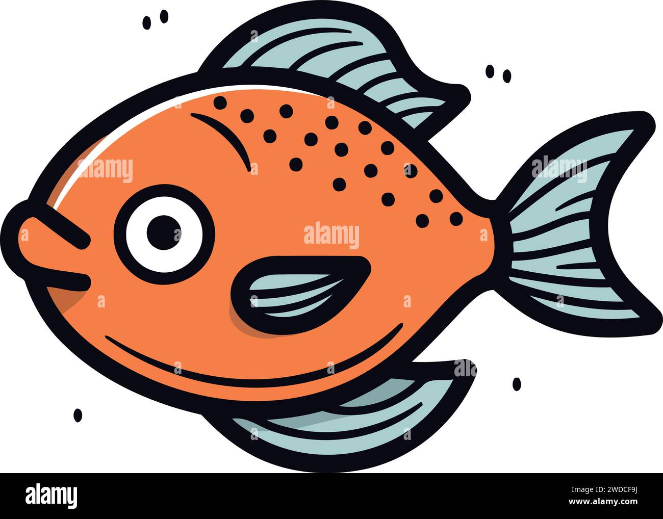 Personnage de poisson de dessin animé. Illustration vectorielle d'un ...