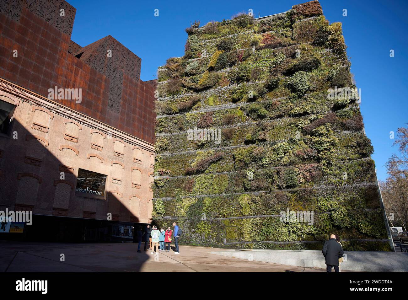 Façade and vertical garden of the CaixaForum Museum, on January 20 ...