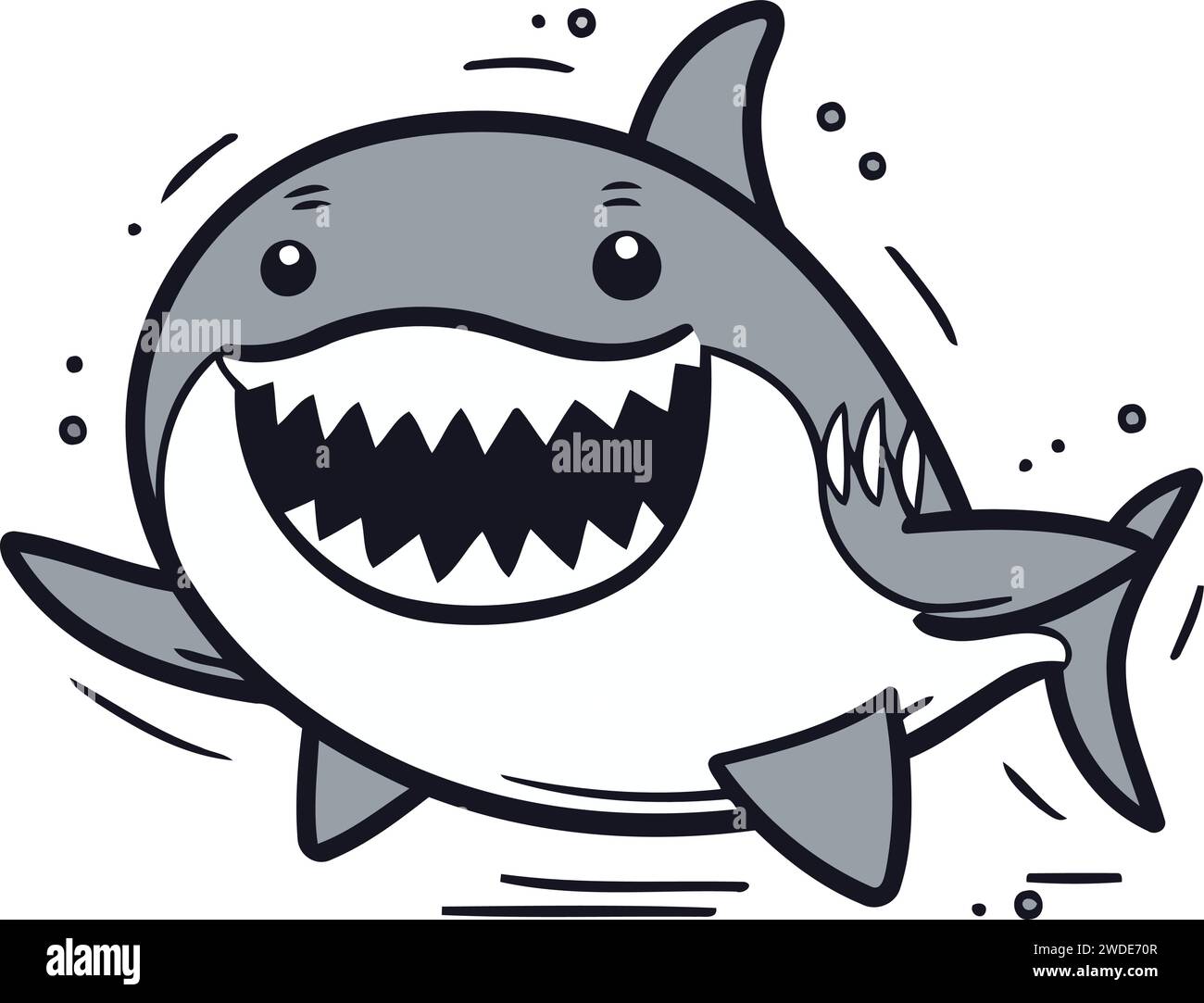 Requin. Drôle de personnage de dessin animé. Illustration vectorielle ...