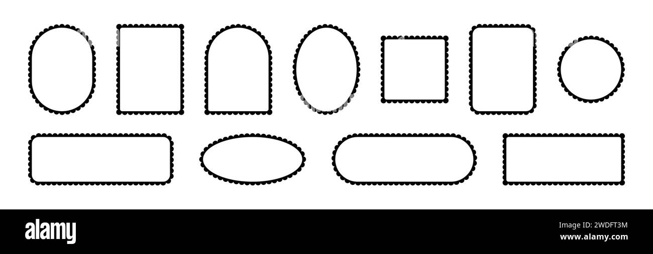 Cadre de crête. Le contour des bords de dentelle des bordures des ...